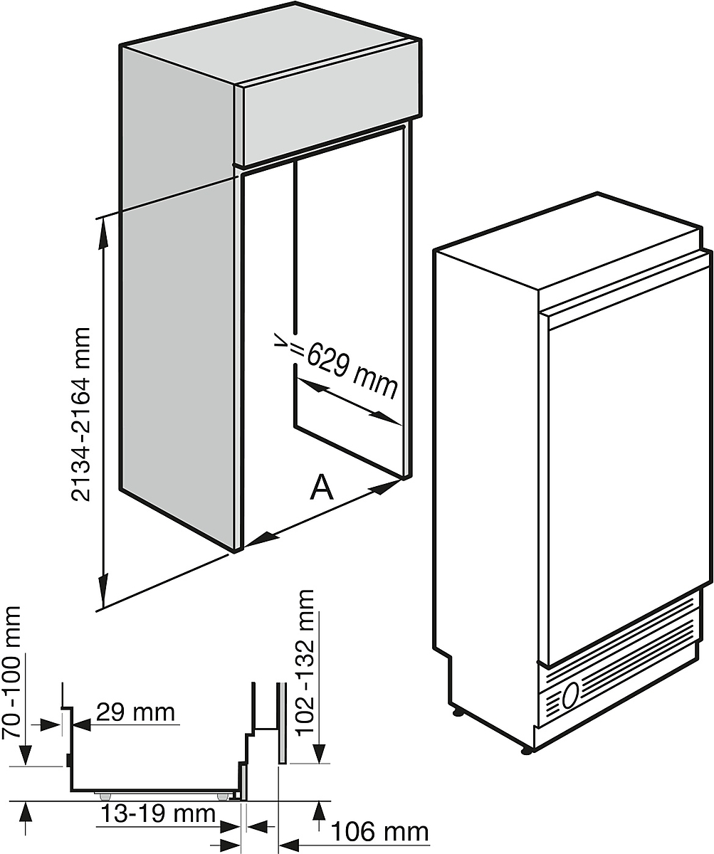 Miele美诺 嵌入式单门冰箱 K 1801 Vi 通体冷藏