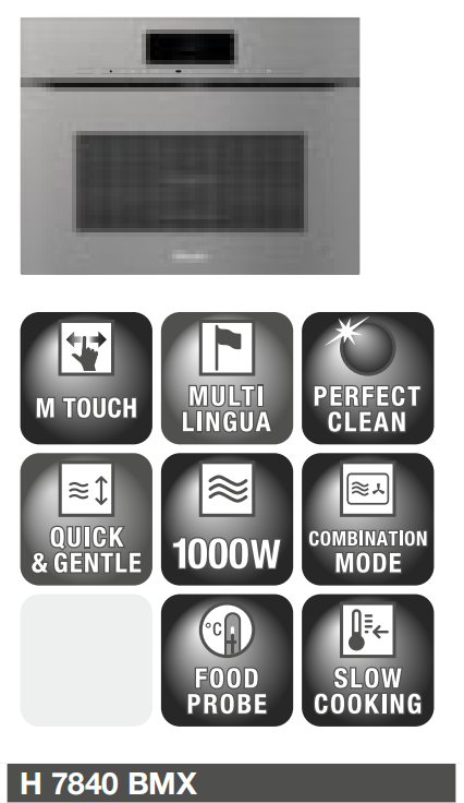 美诺Miele无把手紧凑型微波炉烤箱 H 7840 BMX 家居互联 - H 7840 BMX