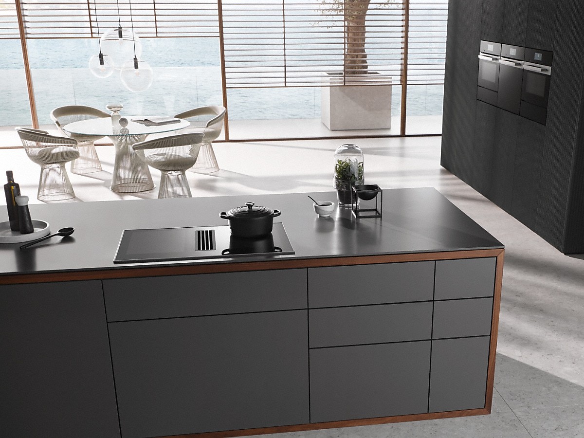 Miele美诺电磁炉机一体机 嵌入式下吸油烟KMDA 7634 FR 带金属边框 - KMDA 7634 FR